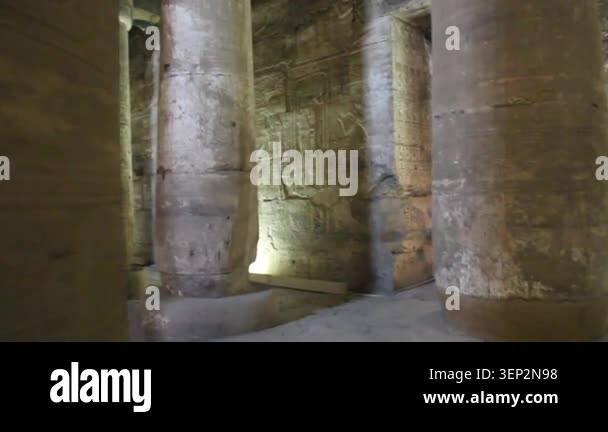 ABYDOS, EGYPT - FEB 19, 2019: Columns in the Temple of Seti I Great ...