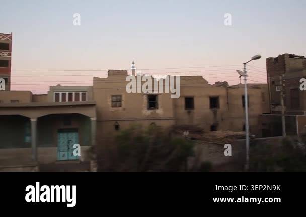 Houses of a town near Luxor, Egypt Stock Video Footage - Alamy