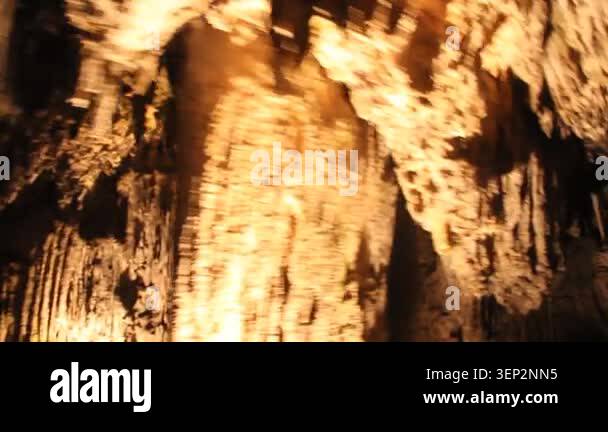 Rock formations of Postojna cave, Slovenia Stock Video Footage - Alamy