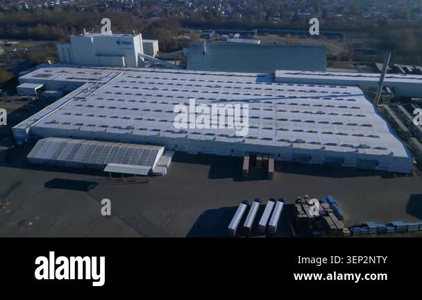 Large industrial complex manufacturing gypsum board, with extensive ...