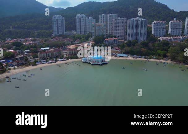 Floating mosque of Tanjung Bungah, Penang, Malaysia, with traditional ...