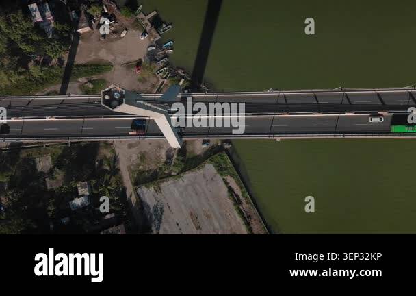 Cinematic 4K aerial zenith drone moves over the iconic Tampico ...