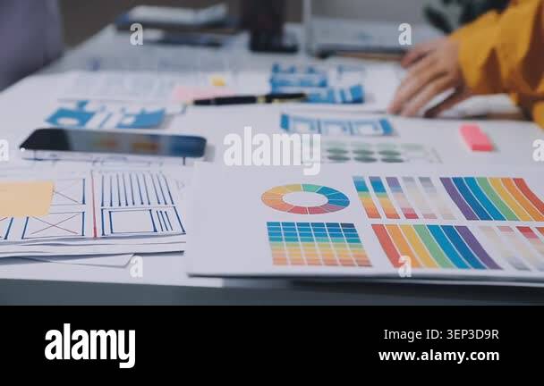 designer working with color chart in office Stock Video Footage - Alamy