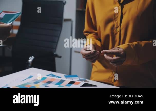 designer choosing color samples Stock Video Footage - Alamy