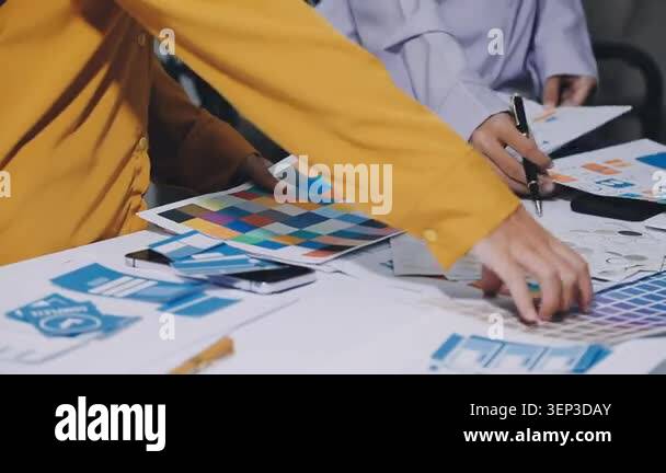 designer working on color palette Stock Video Footage - Alamy