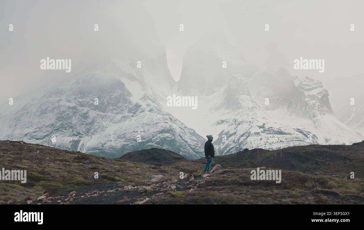 Alone in Torres del Paine Stock Video Footage - Alamy