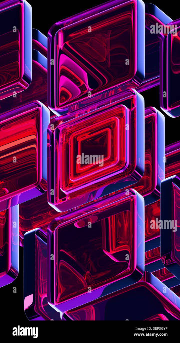 Glowing Red Glass Tiles 3D Abstract Background Stock Video Footage - Alamy