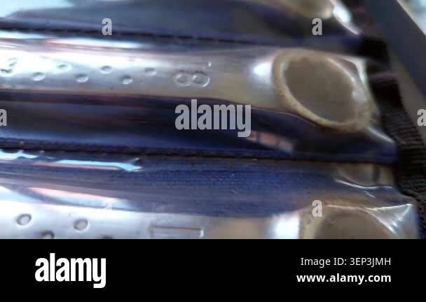 Close-up of chrome spanner wrenches labeled with numbers in a pouch ...