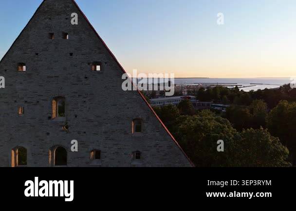 Pirita Convent Ruins at Sunset Over Tallinn Bay Estonia Stock Video ...
