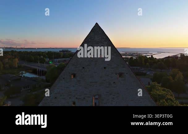 Drone View of Pirita Monastery Ruins at Golden Hour Tallinn Estonia ...