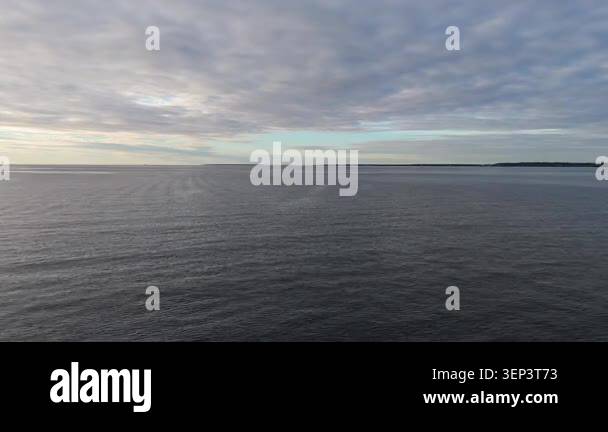 Dramatic Baltic Sea Horizon Under Cloudy Sky Aerial Drone View Stock ...