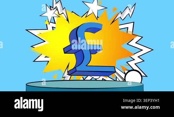 Comic Book Product podium stage animation for presentation with English ...