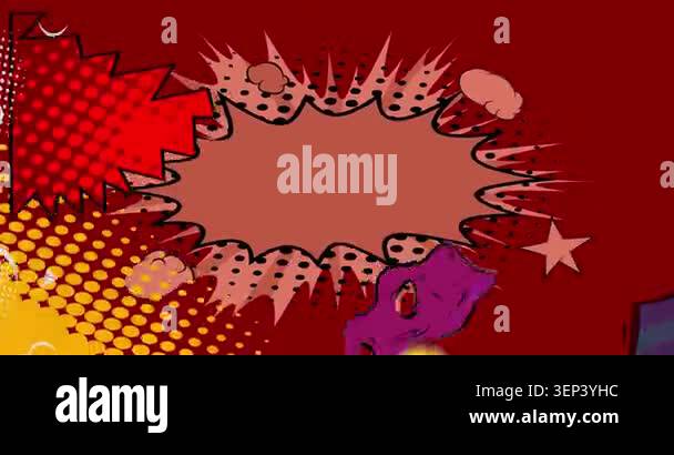 Cartoon background animation, comic book backdrop video. Retro comics ...