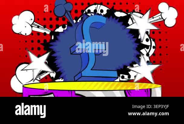 Comic Book Product podium stage animation for presentation with English ...