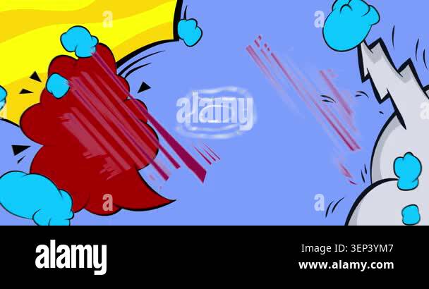 Cartoon background animation, comic book backdrop video. Retro comics ...