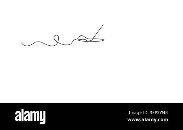 Animated self drawing of continuous line draw glass of cola. Silhouette ...