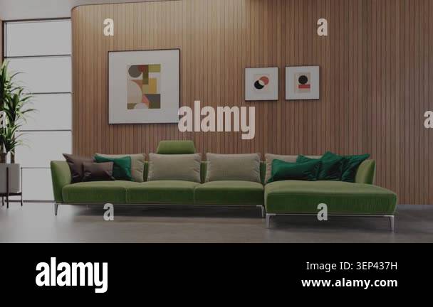 3d video rendering footage contemporary interior modern design Tilt Up ...