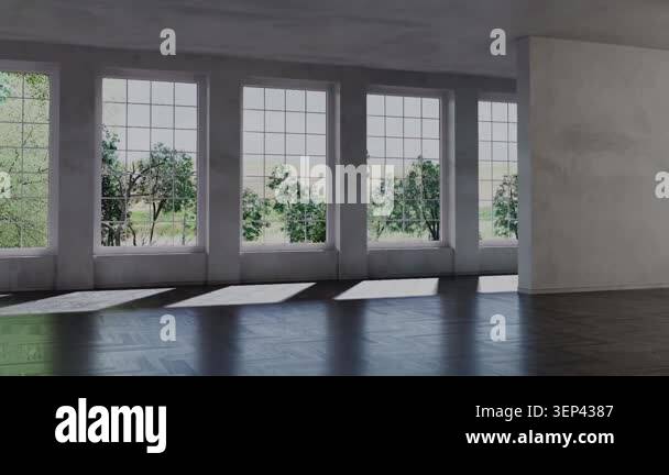 3d video rendering footage contemporary interior modern design Tilt Up ...