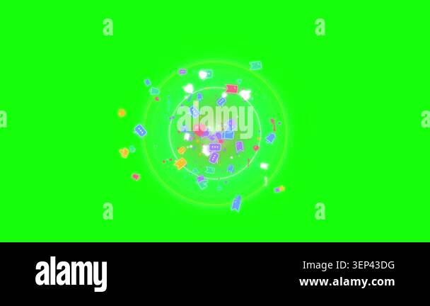 Animated colorful particles on green Stock Video Footage - Alamy