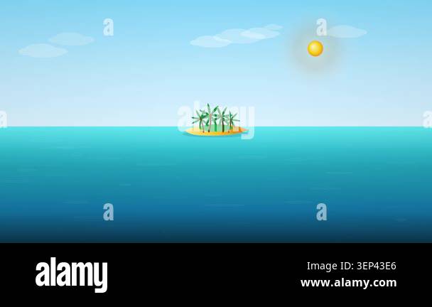 Small island with palm trees Stock Video Footage - Alamy