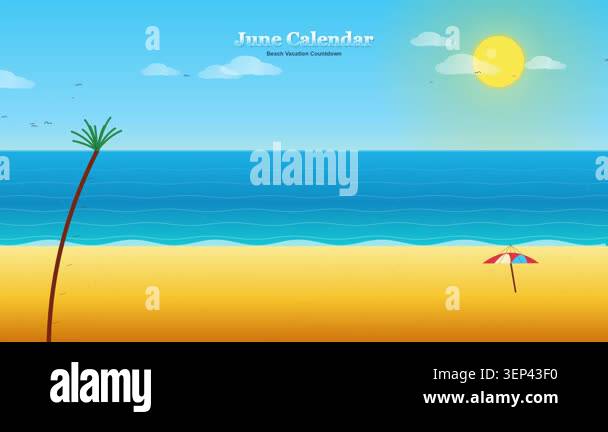 A serene beach scene with a palm tree Stock Video Footage - Alamy