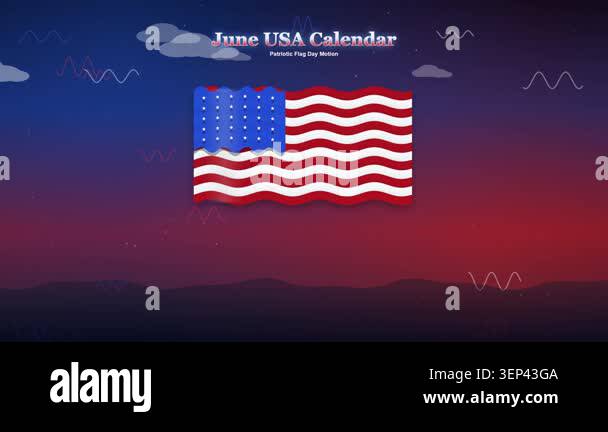 American flag USA June calendar Stock Video Footage - Alamy