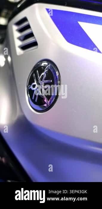 Yamaha Logo Close Up on Blue Sport Motorcycle , 11 June 2026 , Thailand ...