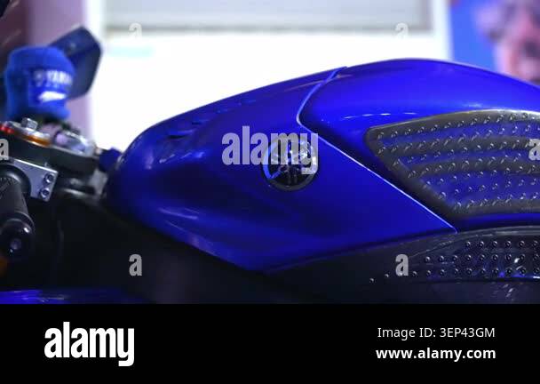 Yamaha Logo Close Up on Blue Sport Motorcycle , 11 June 2026 , Thailand ...