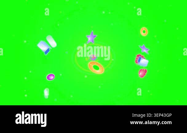 Animated particles on green background Stock Video Footage - Alamy