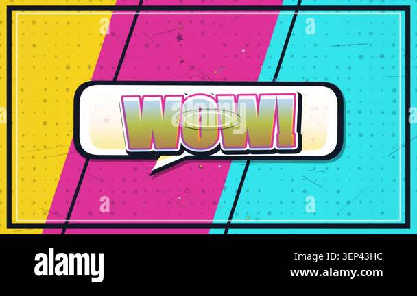 Colorful pop art style speech bubbles with wow text Stock Video Footage ...
