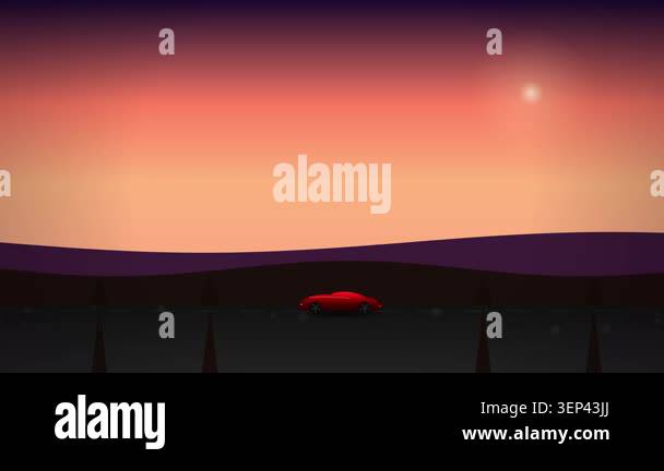 Vibrant orange sunset desert scene Stock Video Footage - Alamy