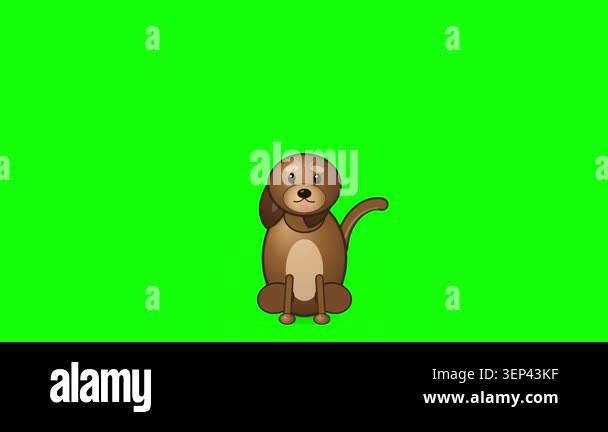 Cartoon dog on green background Stock Video Footage - Alamy