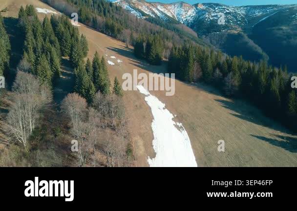 Tatry Slovakie Aerial Ridge Snowcapped Peaks In Distance, Rolling ...