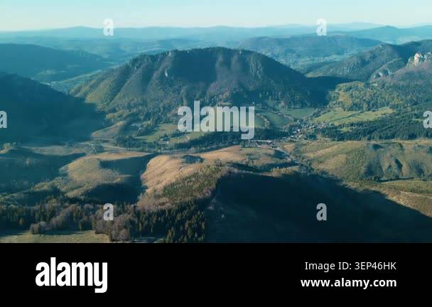 Majestic Mountain Landscape. Beautiful Drone Footage Capturing Tranquil ...