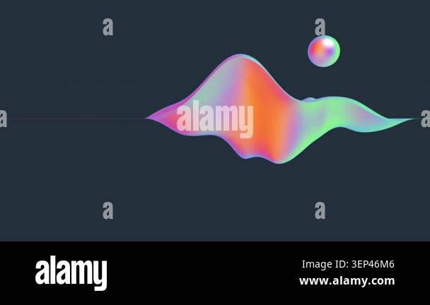 A serene abstract composition with glossy floating forms, soft pastel ...