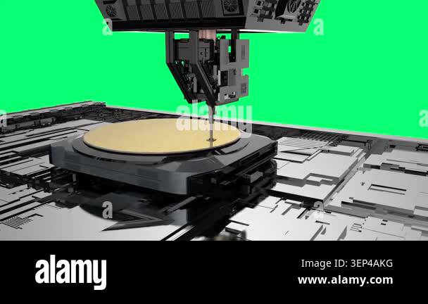 Silicon wafers with robotic arms for semiconductor manufacturing on ...