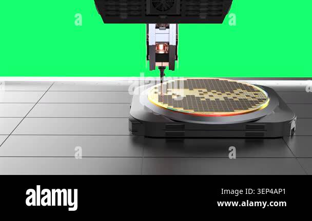 Silicon wafers with robotic arms for semiconductor manufacturing on ...