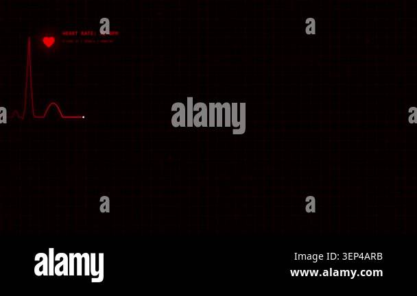 Heartbeat flatline 4K heart monitor Stock Video Footage - Alamy