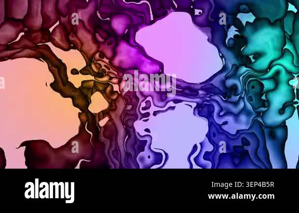 Surreal liquid waves flow and merge organically, forming an abstract ...