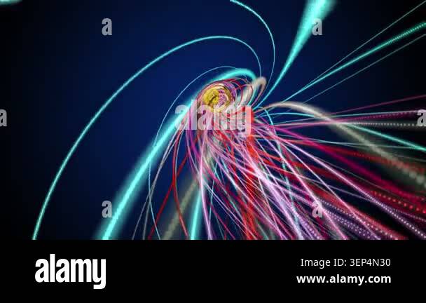 Fantastic video animation with stripe wave object in slow motion ...