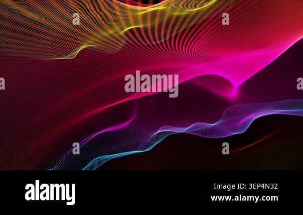 Fantastic video animation with particle wave object in slow motion ...