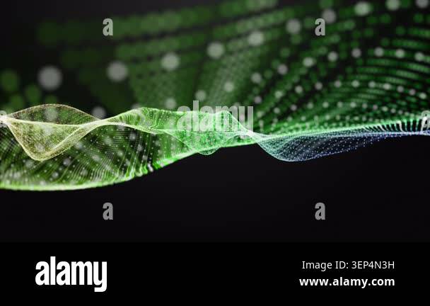 Fantastic video animation with color changing particle wave object in ...