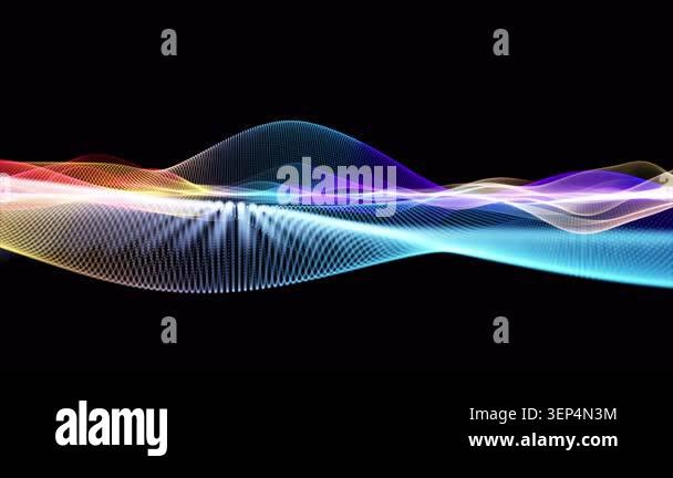 Fantastic video animation with particle wave object in slow motion ...