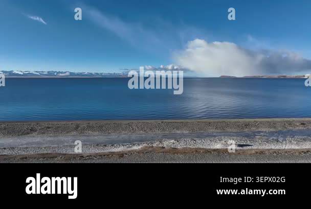 Beautiful lake and mountain landscape in tibet, China Stock Video ...