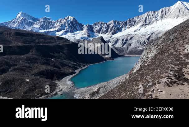 Beautiful lake and mountain landscape in tibet, China Stock Video ...