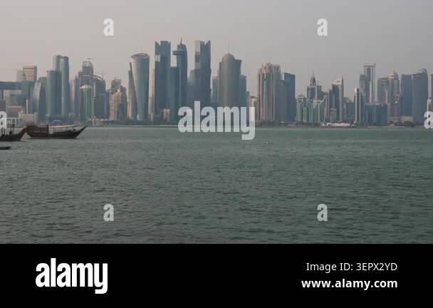 Doha, Qatar - November 11, 2025: Slow motion daytime landscape view of ...