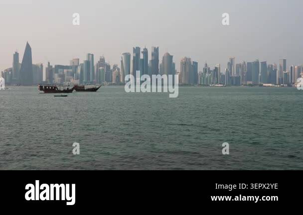 Doha, Qatar - November 11, 2025: Smooth slow motion daytime view of ...