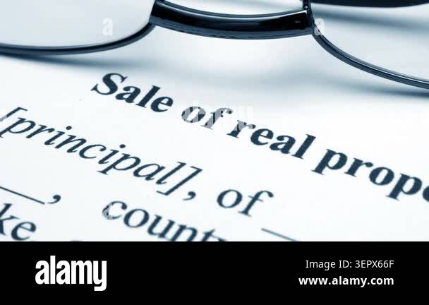 Sale of Real Property Document Dolly Shot Stock Video Footage - Alamy