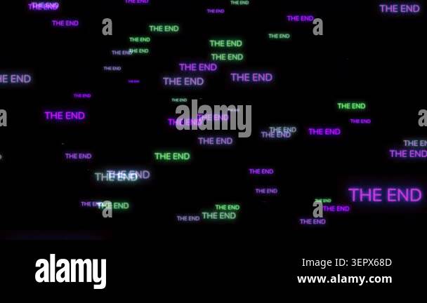 The End Neon Text Background Concept Stock Video Footage - Alamy