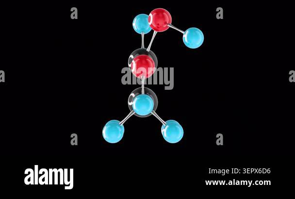 Glycerin molecule rotation animation seamlessly loopable. 3D rendering ...
